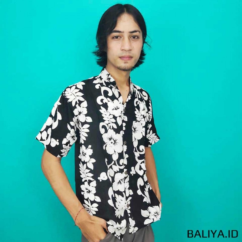 Kemeja Pantai Pria Motif Bunga | BALIYA.ID