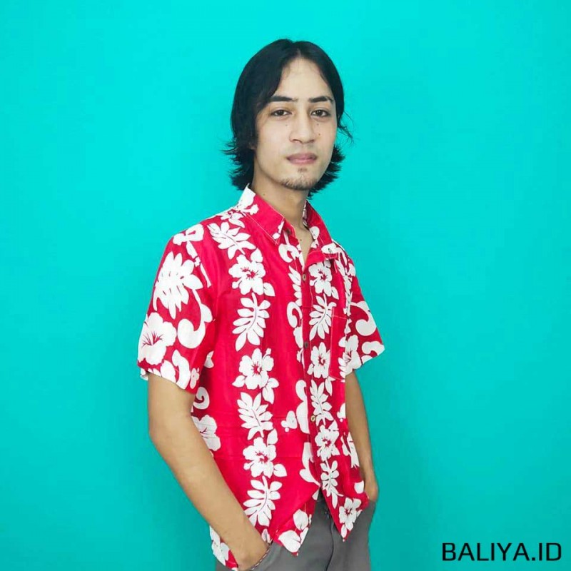 Kemeja Pantai Pria Motif Bunga | BALIYA.ID