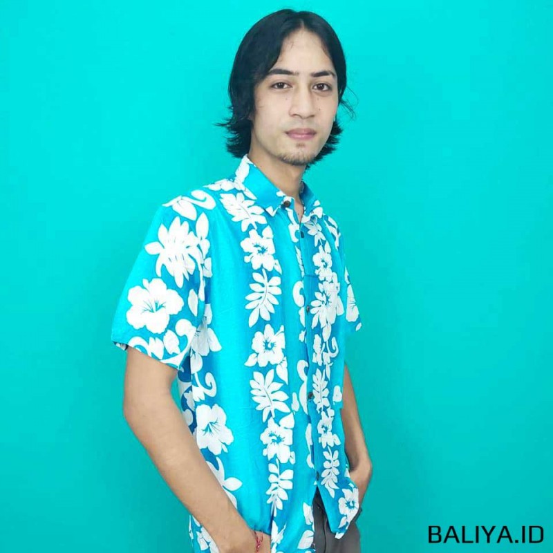Kemeja Pantai Pria Motif Bunga | BALIYA.ID