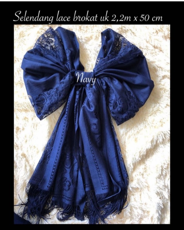 Selendang Brokat Lace Terbaru